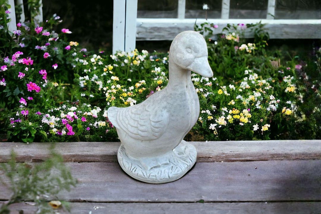 Duck Rubber, Concrete Duck, Garden Statue, Standing Duck, Stone ...
