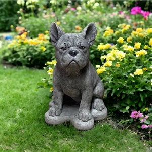 French Bulldog, Dog Statue, Bulldog Memorial, Pet Loss, Concrete ...