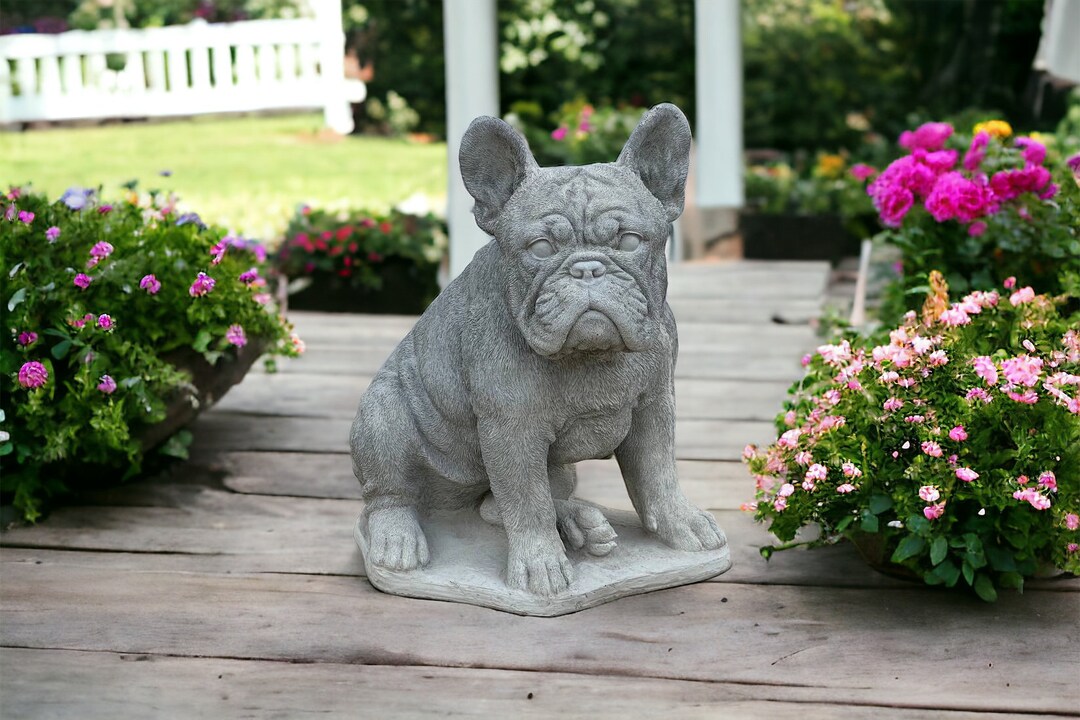 Bulldog Statue, Concrete French Bulldog, Garden Memorial, Pet Grave ...
