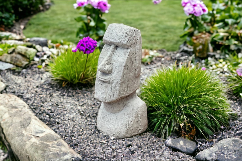 Moai Head, Moai Statue, Easter Island, Concrete Moai, Zen Garden ...
