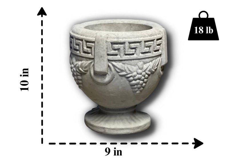Grapes Urn Statue, Urn Figure, Flowers Pot, Concrete Planter, Garden ...