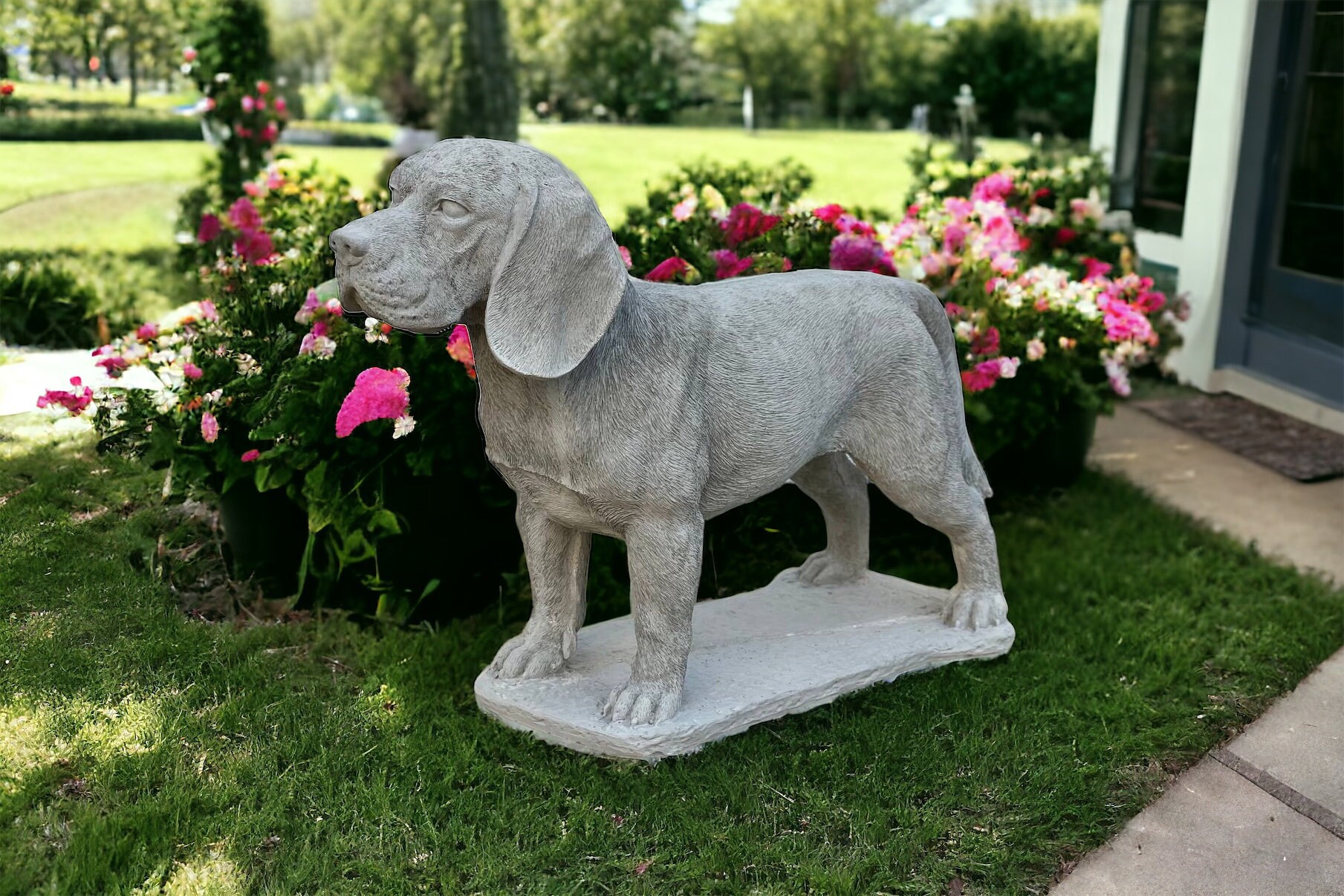 Beagle Sculpture, Large Beagle, Outdoor Statue, Dog Memorial, Concrete ...
