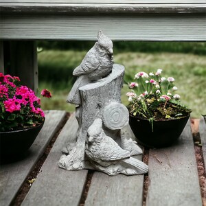 Two Birds on Tree, Concrete Stump, Cardinals Figure, Small Birds ...