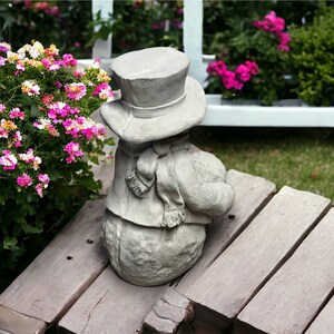 Snowman Figure, Garden Sculpture, Detailed Snowman, Outdoor Statue ...