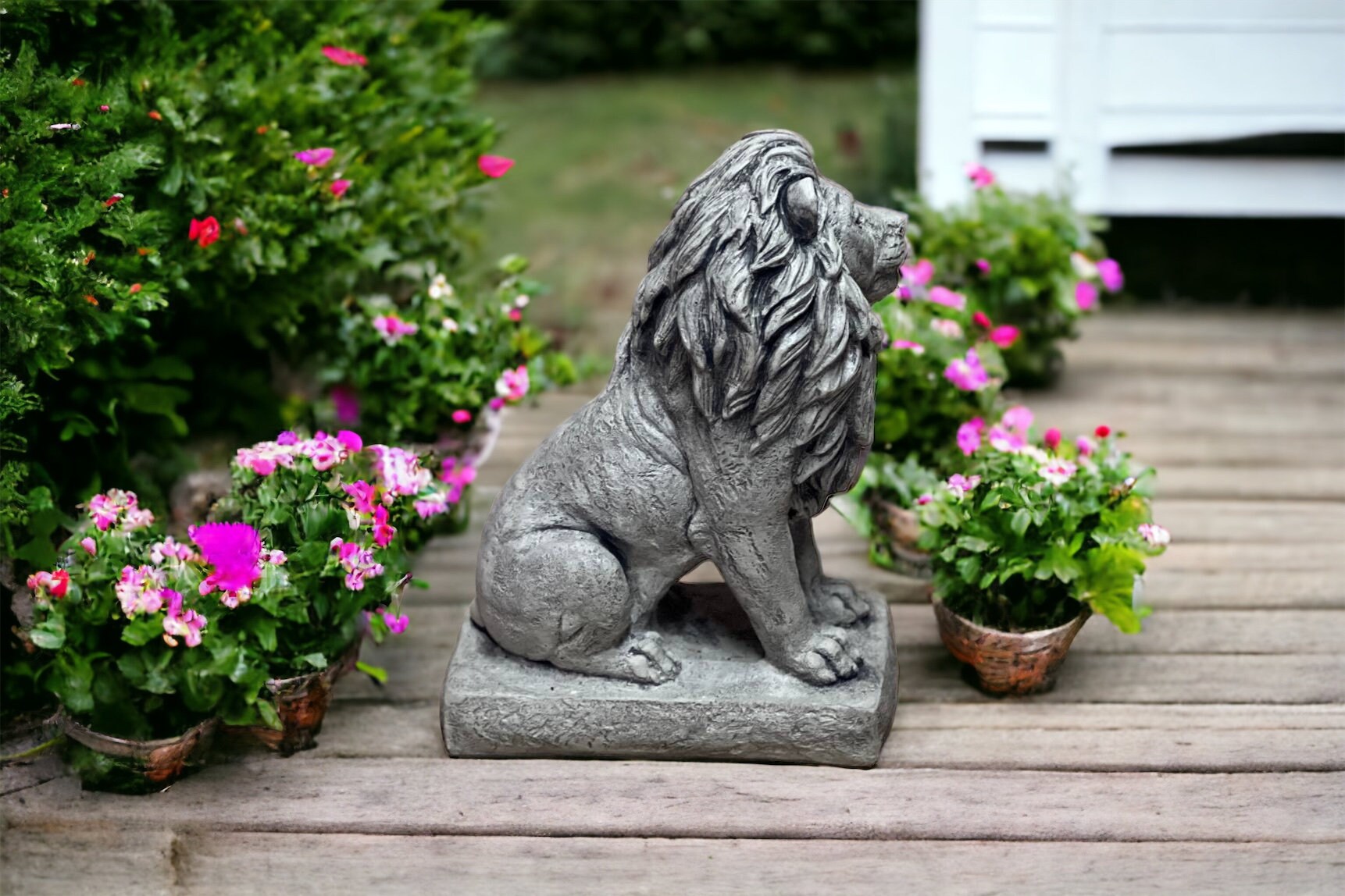 Lion Sculpture, Cement Lion, Guardian Animal, Outdoor Statue, Front ...