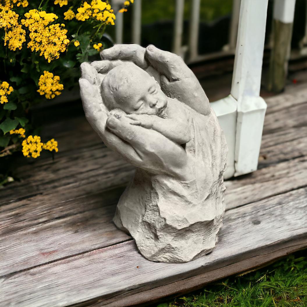 Loving Hands, Child Sculpture, Concrete Kid Memorial, Hands Figure ...