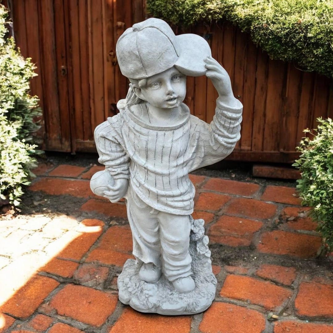 Standing Girl, Concrete Statue, Softball Player, Massive Kid, Stone ...