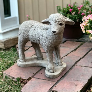 Lamb Sculpture, Concrete Sheep, Standing Lamb, Farm Style, Outdoor ...