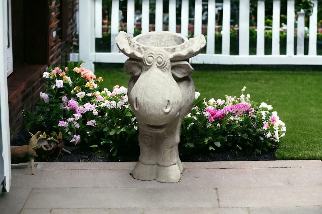 Large Moose, Concrete Statue, Flowers Planter, Flowers Pot, Moose ...
