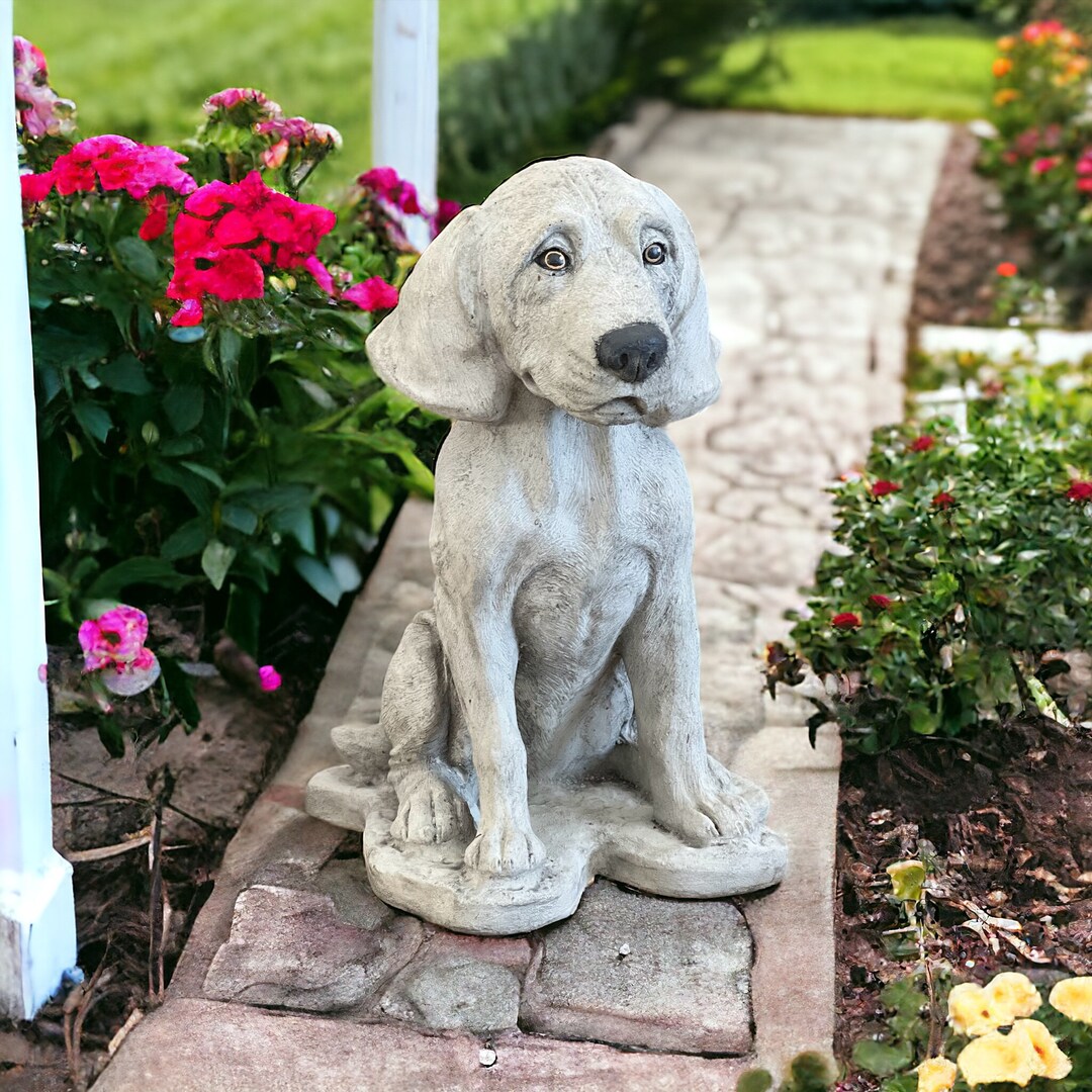 Beagle Sculpture, Dog Statue, Pet Memorial, Painted Figure, Sitting ...