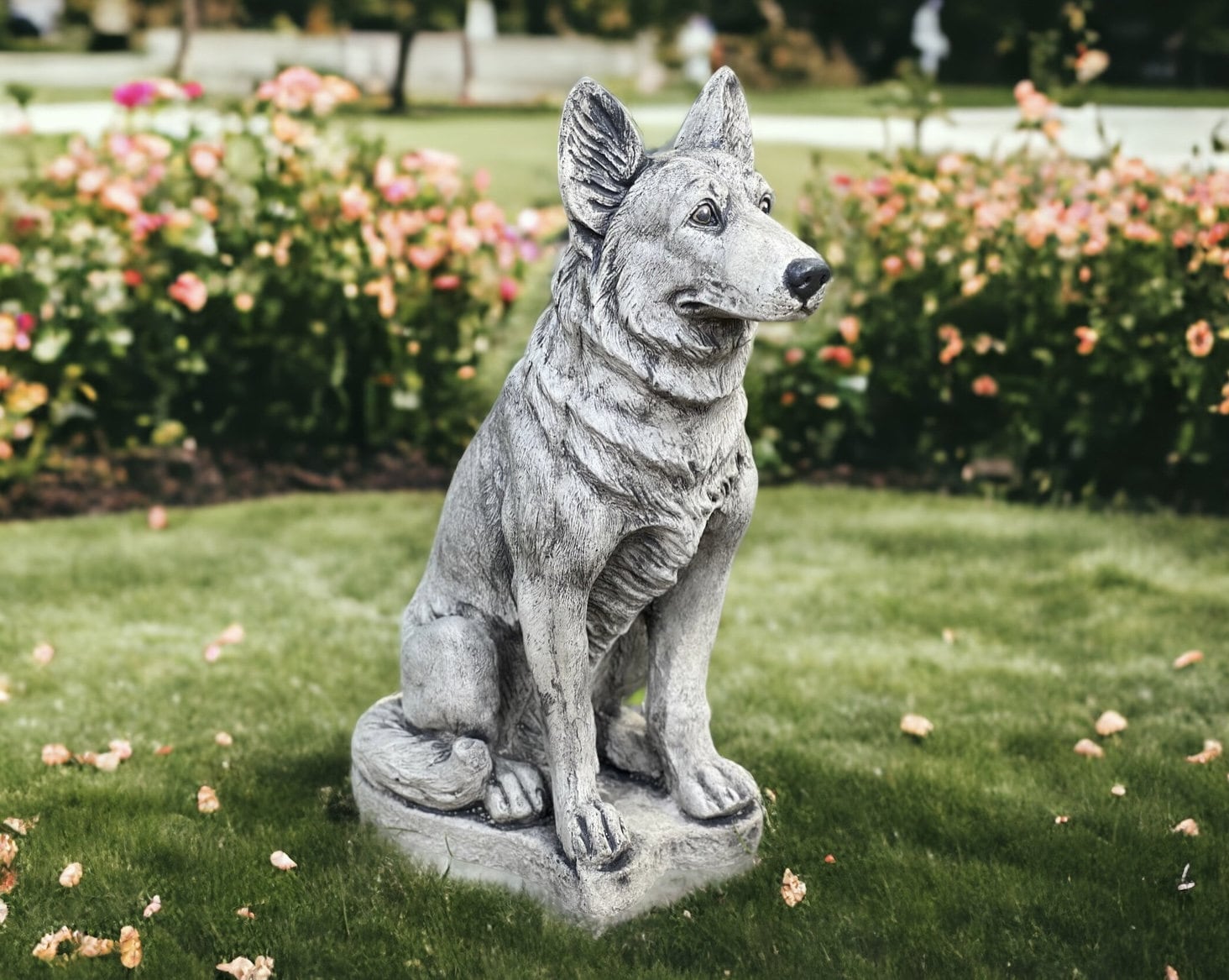 German Shepherd Sculpture, Concrete Dog, German Shepherd Memorial ...
