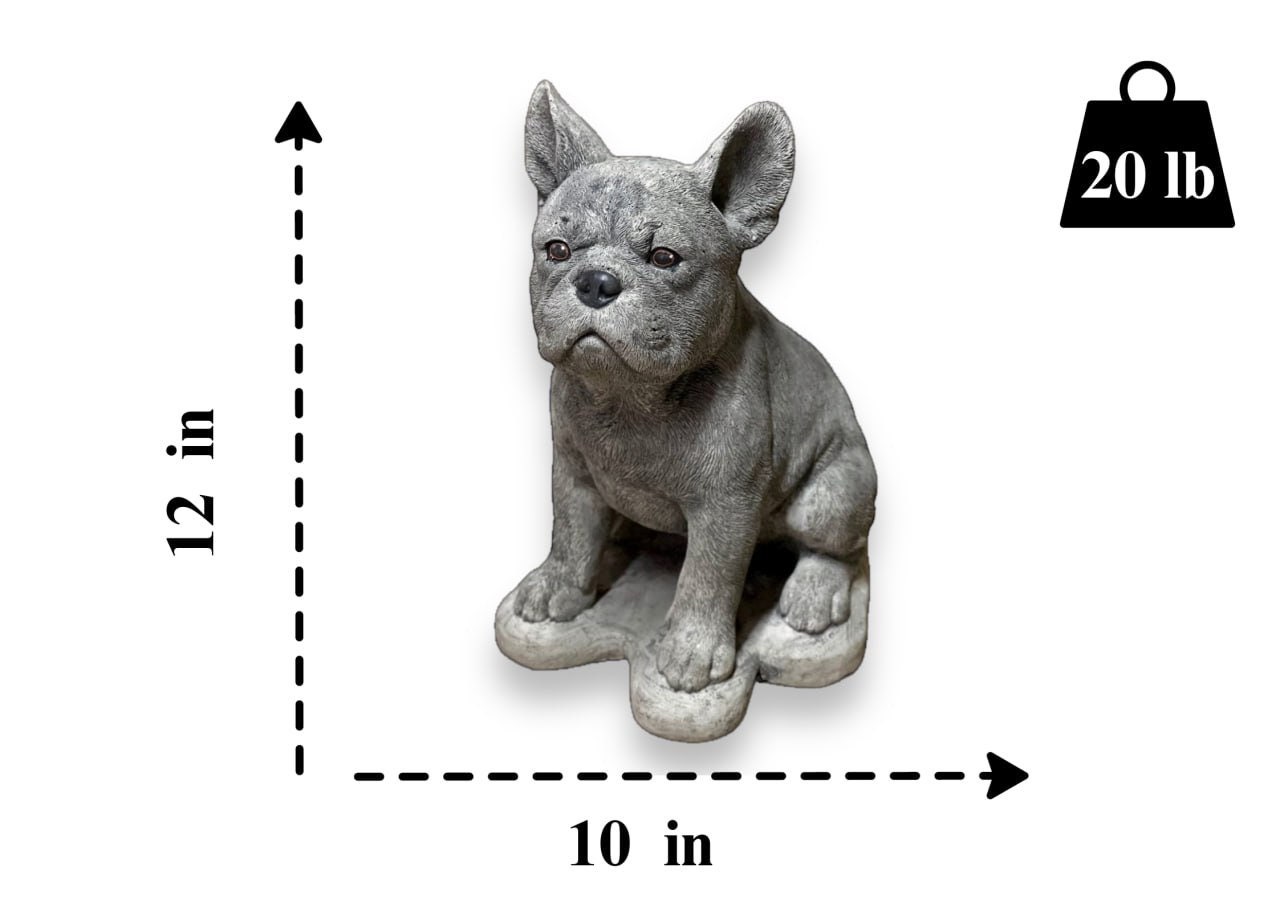 French Bulldog, Dog Statue, Bulldog Memorial, Pet Loss, Concrete ...