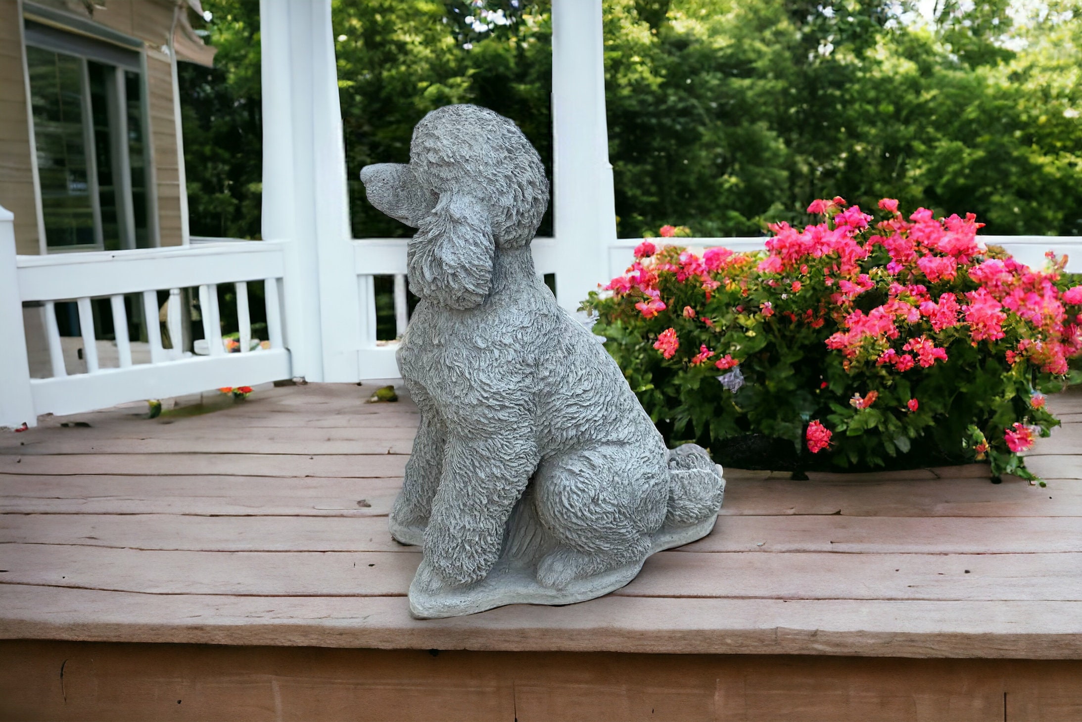Poodle Statue, Dog Memorial, Massive Poodle, Outdoor Sculpture, Garden ...