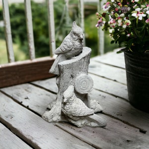 Two Birds on Tree, Concrete Stump, Cardinals Figure, Small Birds ...