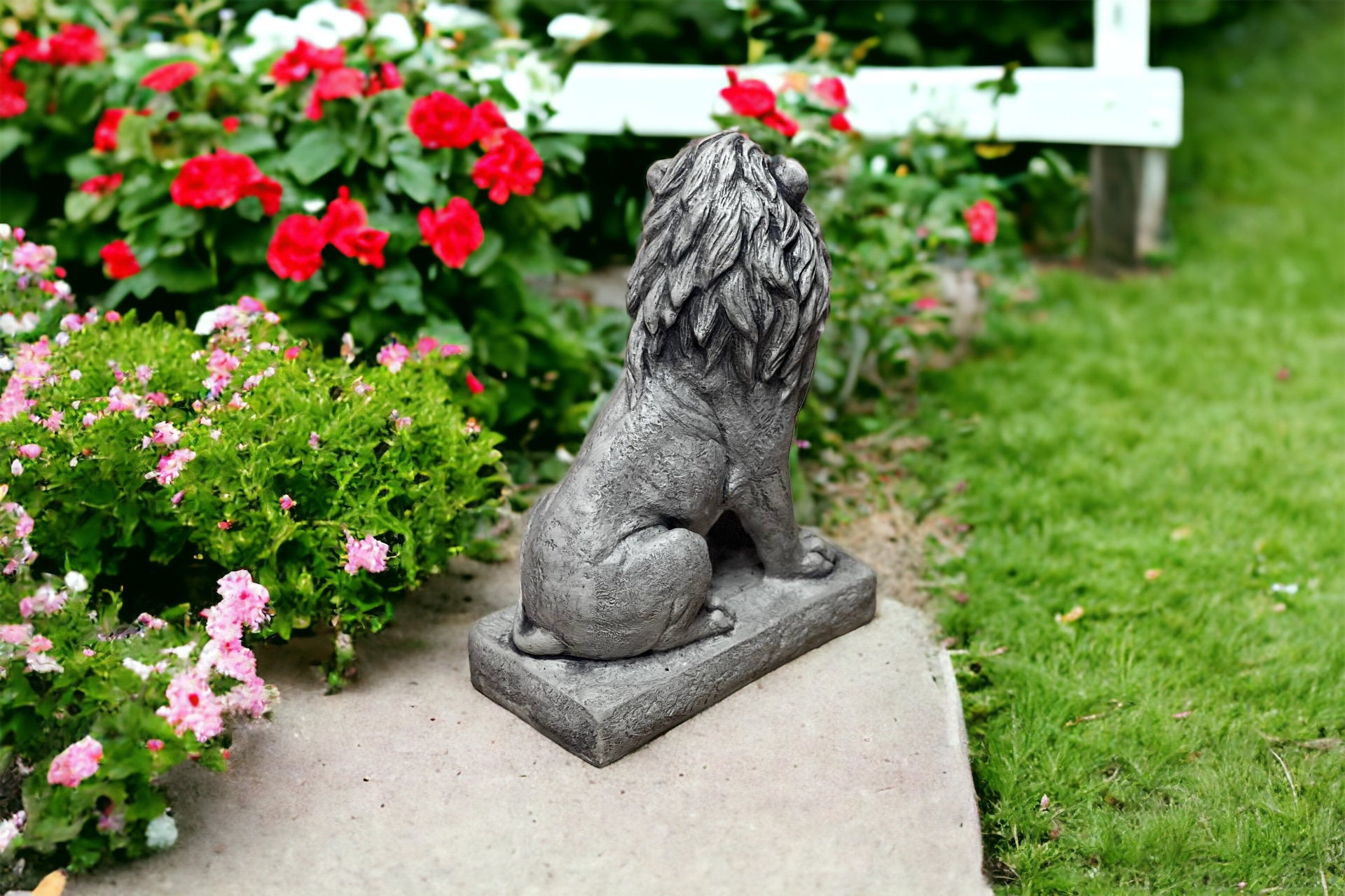 Lion Sculpture, Cement Lion, Guardian Animal, Outdoor Statue, Front ...