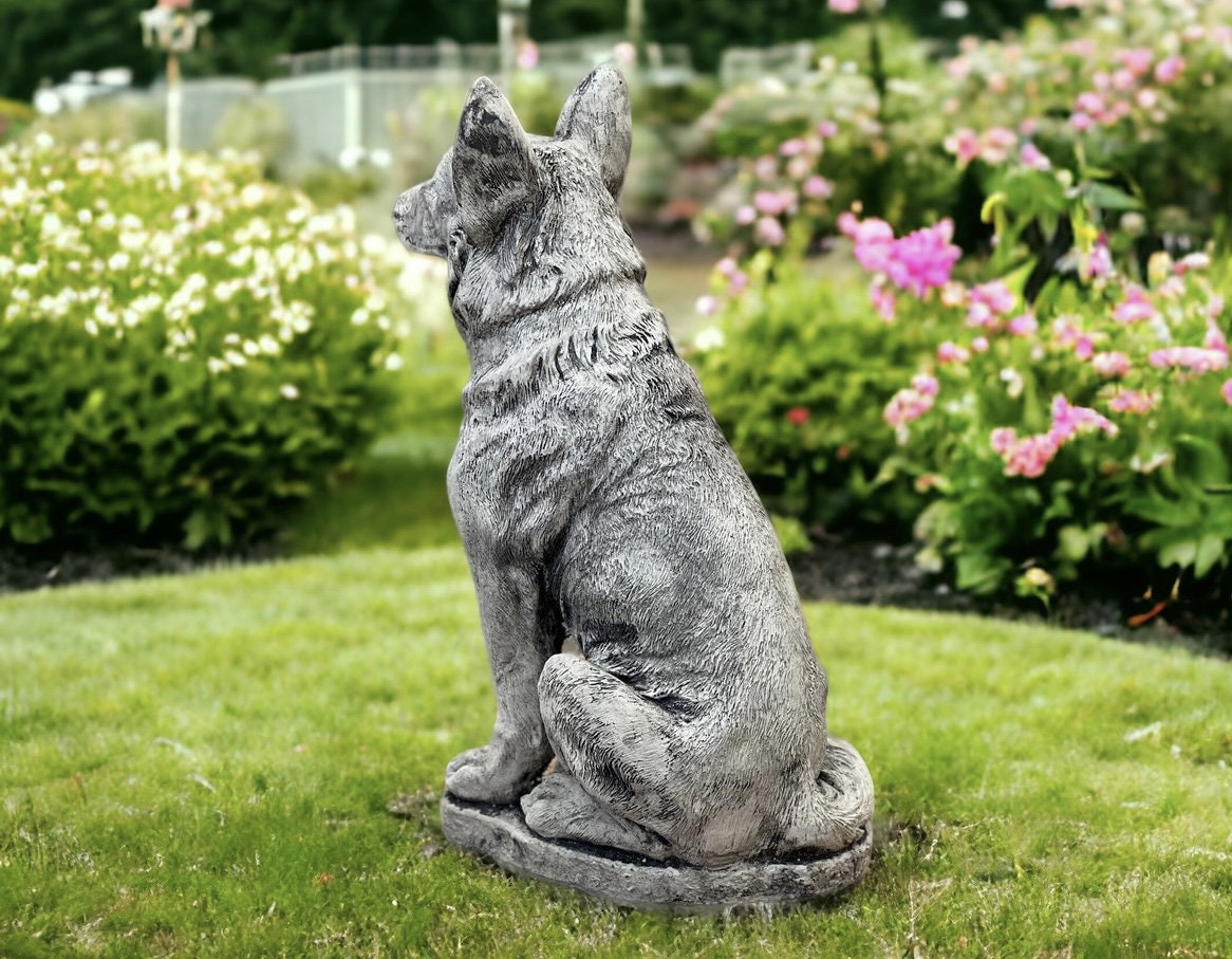 German Shepherd Sculpture, Concrete Dog, German Shepherd Memorial ...