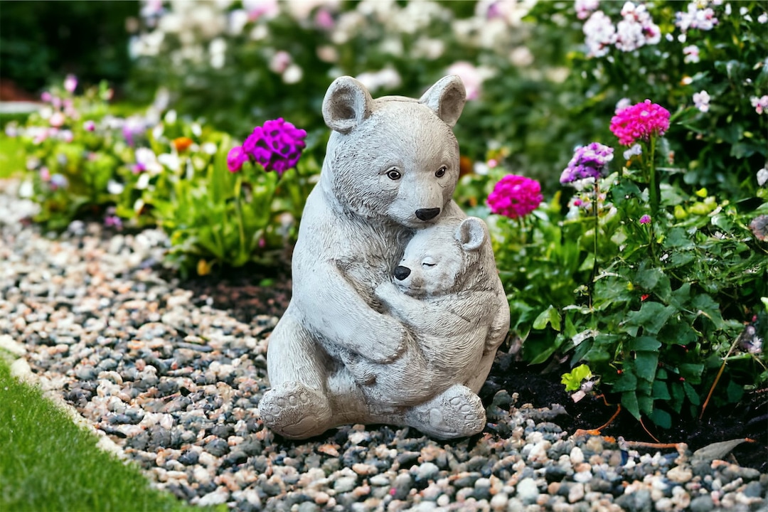 Concrete Bears, Two Pandas, Bear Sculpture, Garden Statue, Mother and ...
