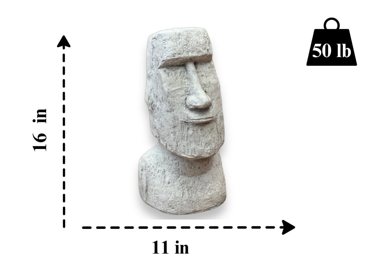 Moai Head, Moai Statue, Easter Island, Concrete Moai, Zen Garden, Backyard Decor, Massive Moai ...