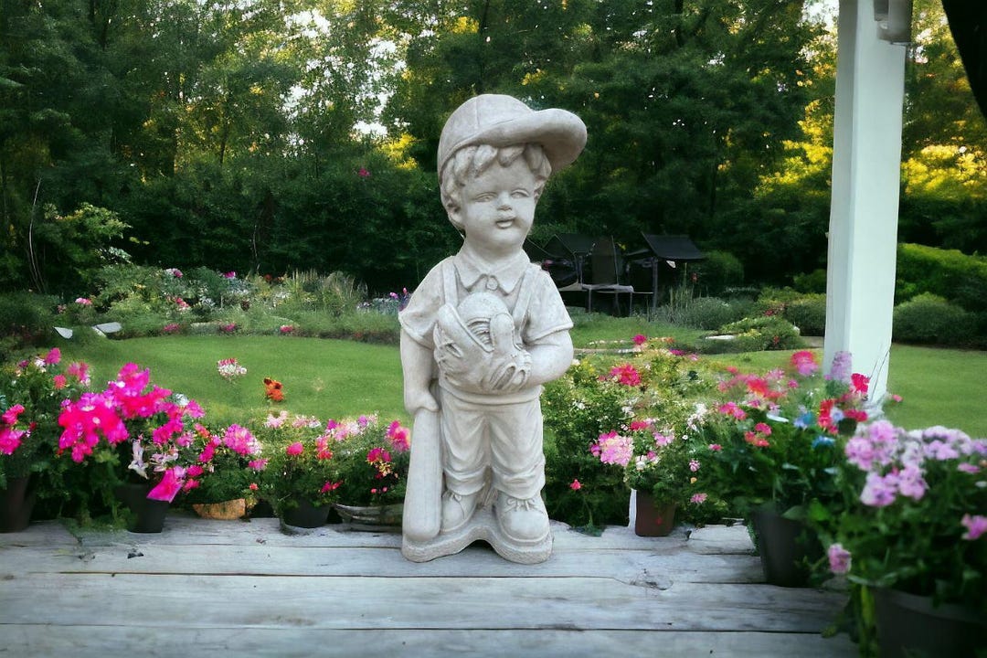 Child Figure, Baseball Boy, Standing Boy, Concrete Statue, Baseball ...