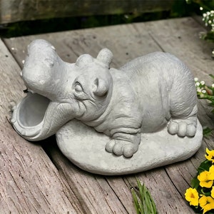 Concrete Hippo, Outdoor Statue, African Hippopotamus, Garden Figure ...