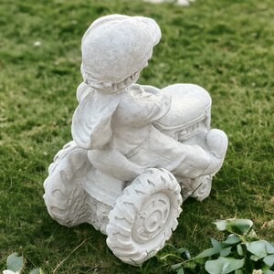 Concrete Boy on Tractor, Boy Statue, Kid Sculpture, Garden Decoration ...