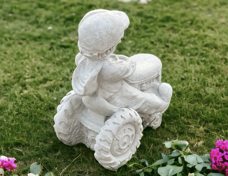 Concrete Boy on Tractor, Boy Statue, Kid Sculpture, Garden Decoration ...
