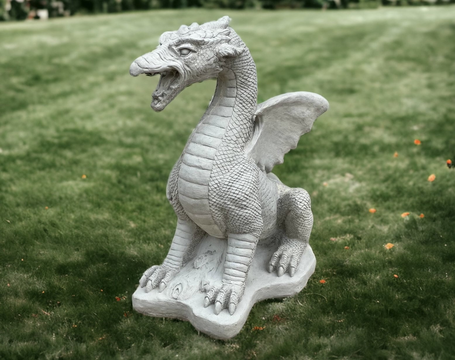 Dragon Statue, Concrete Dragon, Fairy Garden, Mythical Decor, Outdoor ...