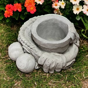 Baseball Planter, Concrete Flowers Pot, Planter With Glove, Planter ...