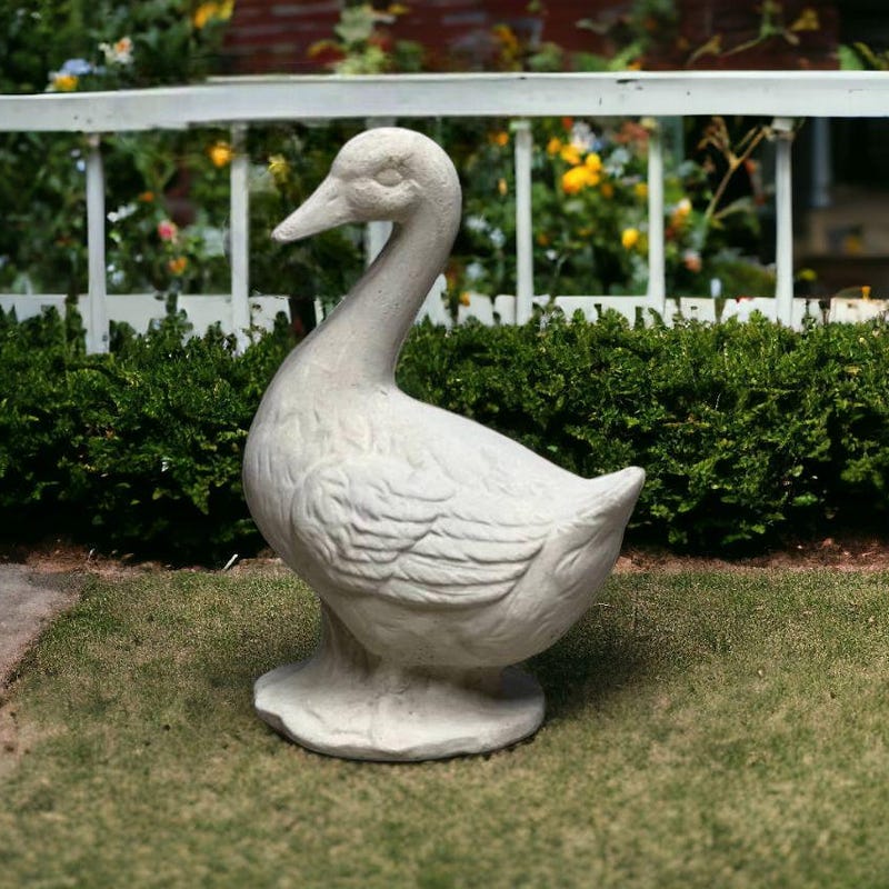 Concrete Goose Statue - Etsy