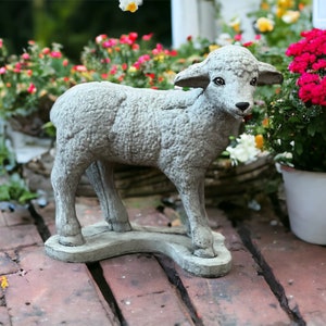 Lamb Sculpture, Concrete Sheep, Standing Lamb, Farm Style, Outdoor ...