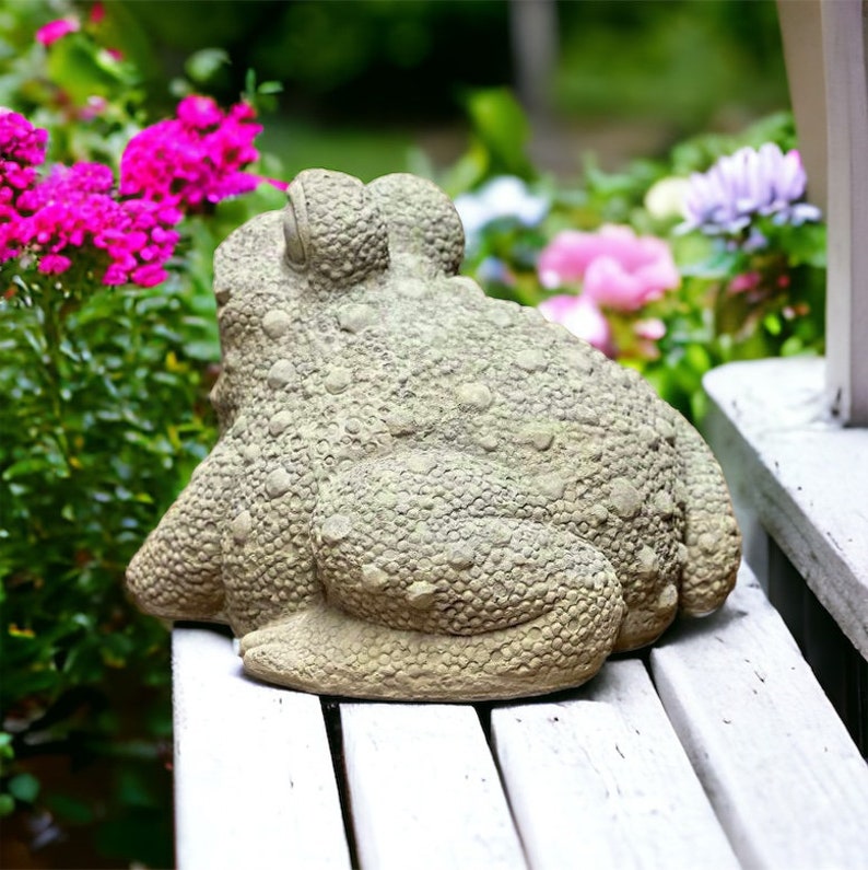 Massive Frog, Detailed Figurine, Concrete Frog, Sitting Toad, Frog ...