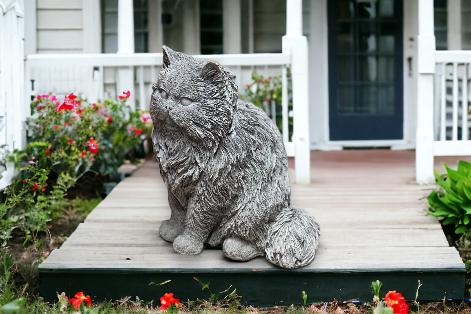 Himalayan Cat, Garden Statue, Concrete Cat, Realistic Cat, Stone ...