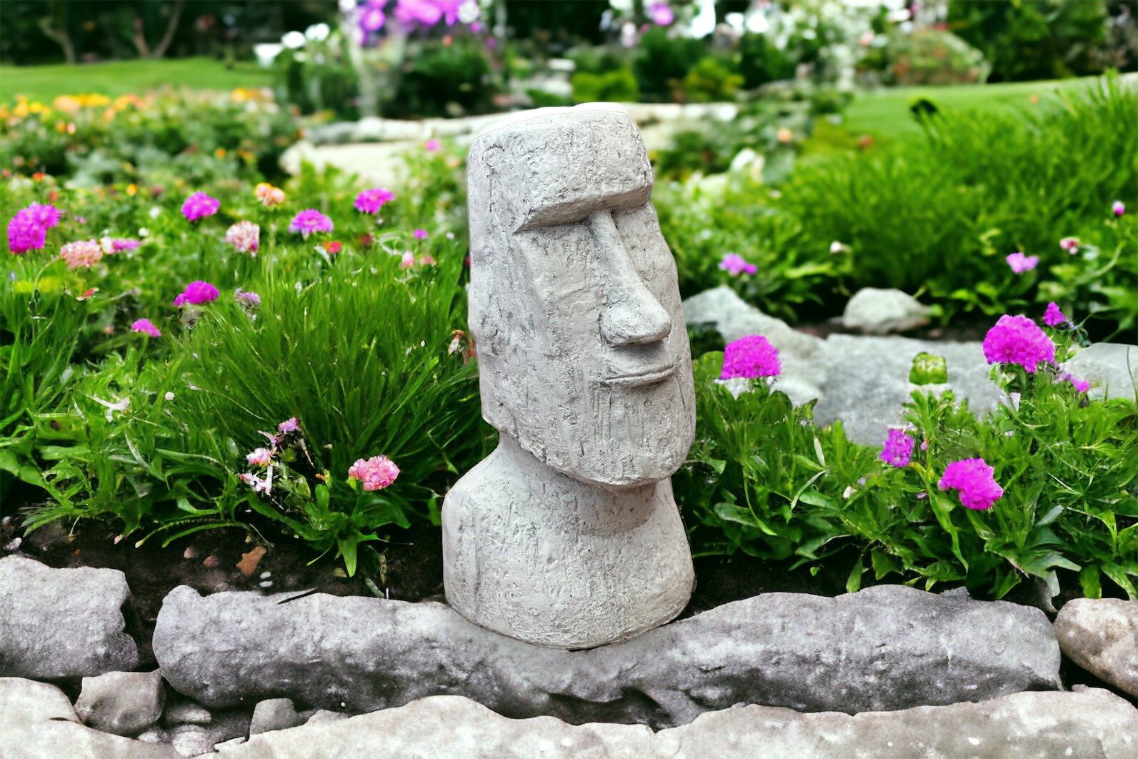 Moai Head, Moai Statue, Easter Island, Concrete Moai, Zen Garden, Backyard Decor, Massive Moai ...