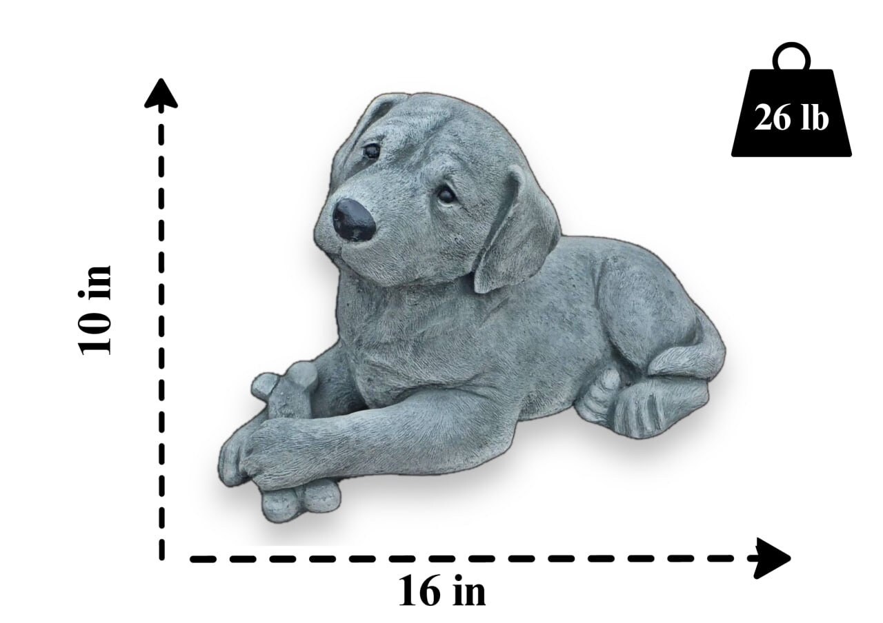 Laying Labrador, Dog Statue, Garden Memorial, Labrador With Bone, Pet ...