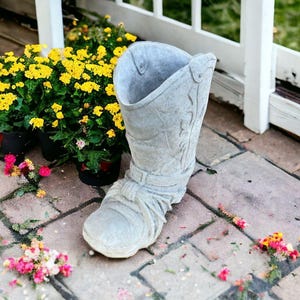 Cowboy Boot Statue, Detailed Cowboy Boot Figure, Flower Planter ...