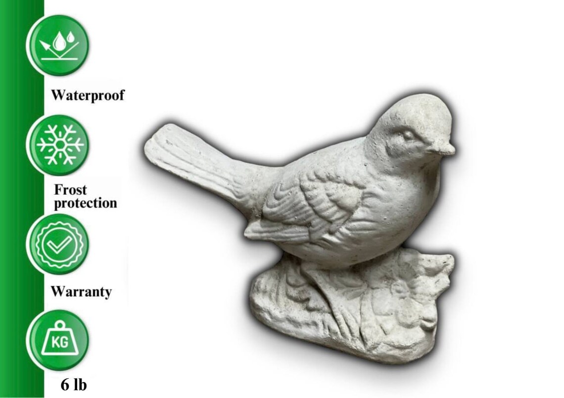 Robin Statue, Concrete Bird, Porch Sculpture, Birds Lovers Gift, Robin ...