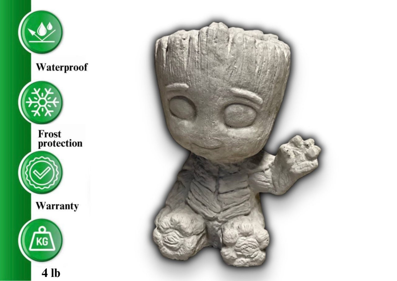 Groot Statue, Concrete Figure, Realistic Groot, Garden Ornament, Stone ...
