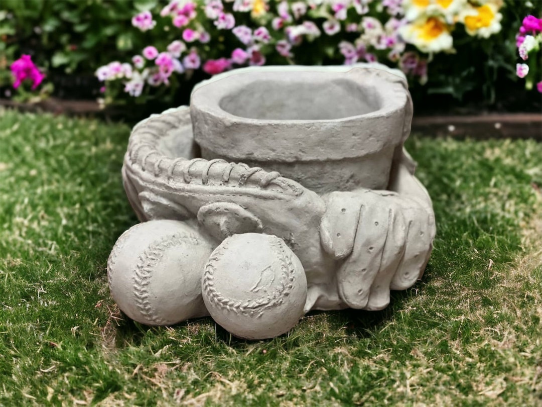 Baseball Planter, Concrete Flowers Pot, Planter With Glove, Planter ...