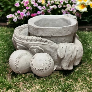 Baseball Planter, Concrete Flowers Pot, Planter With Glove, Planter ...