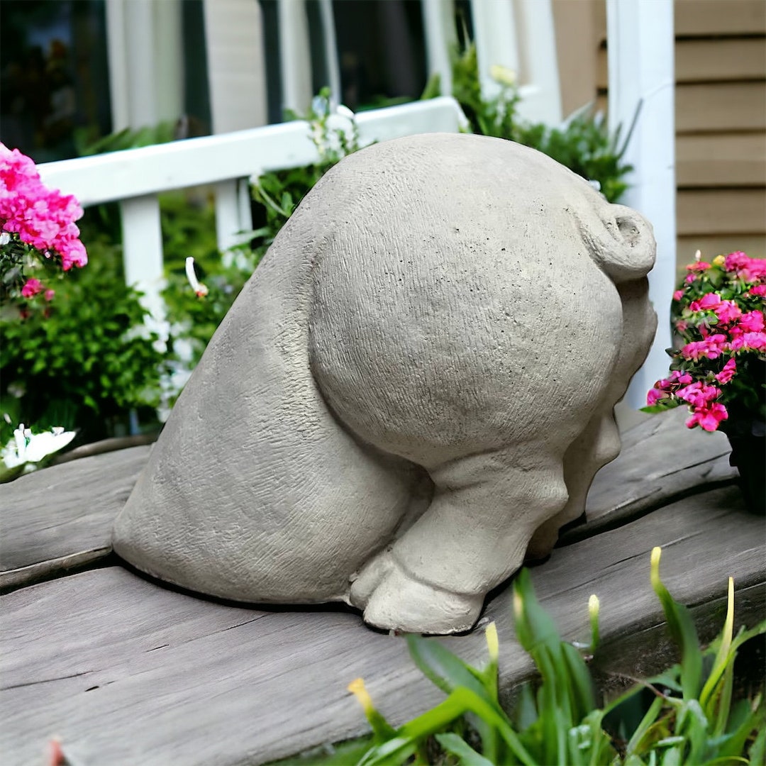 Digging Pig Sculpture, Farm Animal, Garden Statue, Outdoor Pig ...