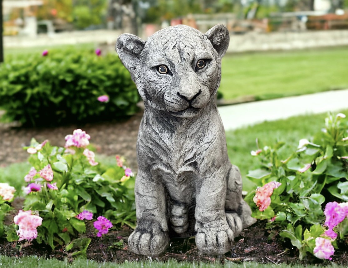 Concrete Tiger, Outdoor Sculpture, Tiger Cub, Wild Animal, Tiger Statue ...
