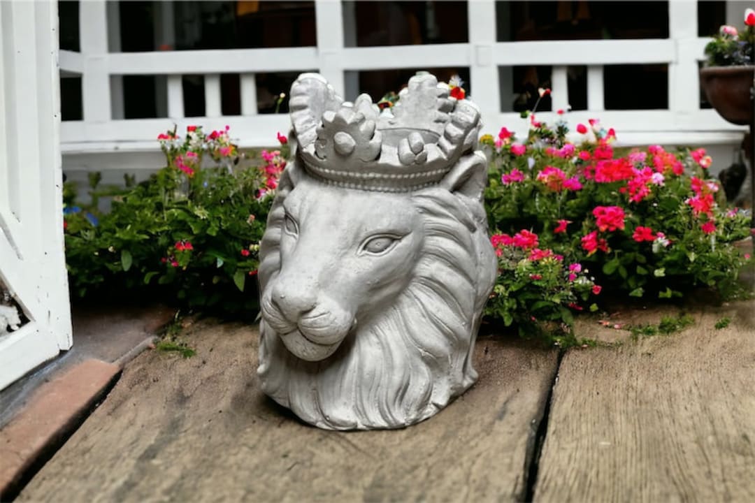 Lion Planter, Flowers Pot Statue, Animal Stone Decor, Garden Planter, Home Flowers Pot, Lions ...