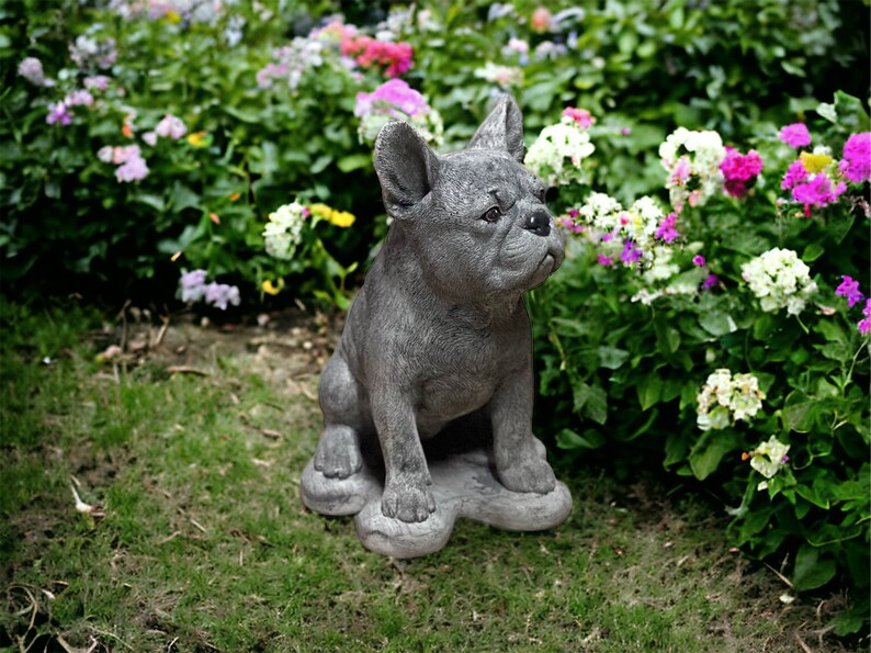 French Bulldog, Dog Statue, Bulldog Memorial, Pet Loss, Concrete ...