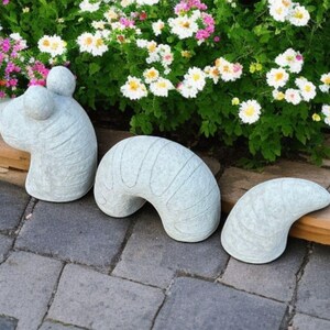 Worm Statue, Three Pieces Worm, Concrete Animals, Garden Figure, Stone ...