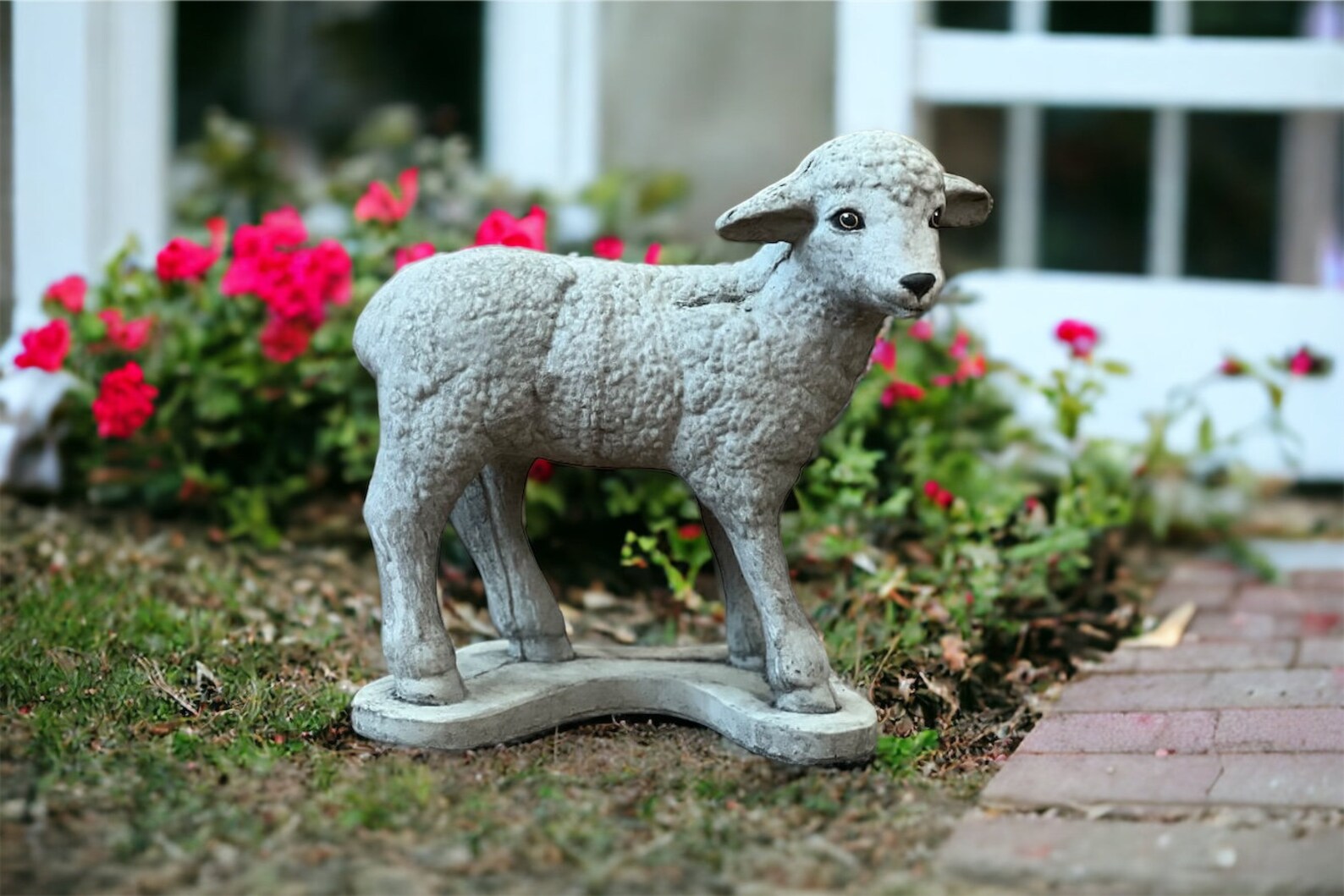 Lamb Sculpture, Concrete Sheep, Standing Lamb, Farm Style, Outdoor ...