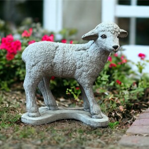 Lamb Sculpture, Concrete Sheep, Standing Lamb, Farm Style, Outdoor ...