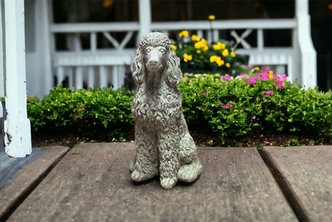 Concrete Poodle, Dog Sculpture, Poodle Memorial Stone, Poodle Statue ...