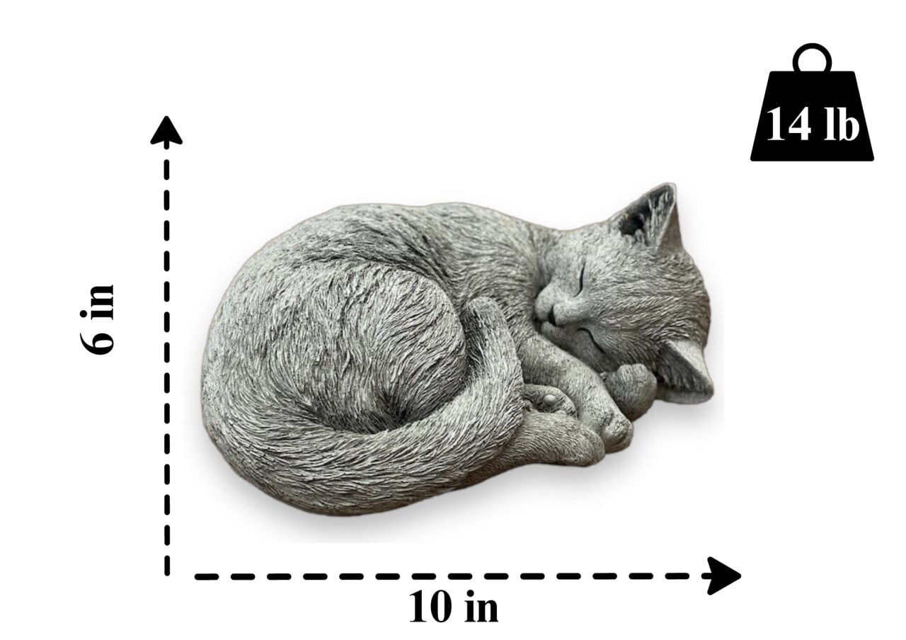 Laying Cat, Concrete Cat Statue, Pet Memorial, Garden Cat, Sleeping ...