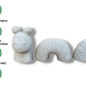Worm Statue, Three Pieces Worm, Concrete Animals, Garden Figure, Stone ...