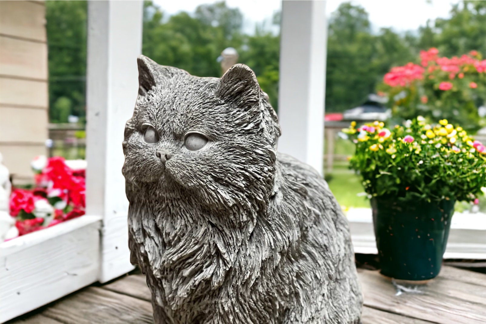Himalayan Cat, Garden Statue, Concrete Cat, Realistic Cat, Stone ...